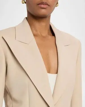 Gabriela Hearst Leiva Single-breasted Blazer Jacket - Khaki