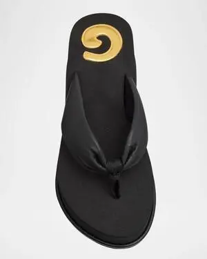 Cult Gaia Cg Leather Flatform Sandals - Black