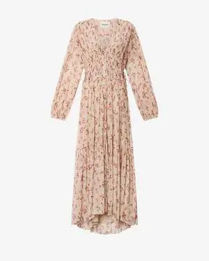 MARANT ETOILE Briane Printed Muslin Maxi Dress - Beige