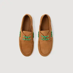 Sandro Suede Boat Shoe Loafers - Camel