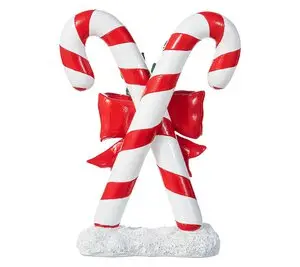 GLITZHOME 10'h Christmas Resin Candy Cane Table Decor