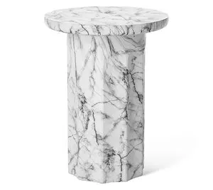 GLITZHOME Modern Mgo Faux Marble Side Table / E Nd Table