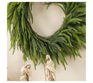 GLITZHOME 28'd Christmas Greenery Pe Wreath