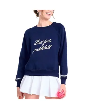 AME & LULU Play All Crewneck Sweatshirt - Navy