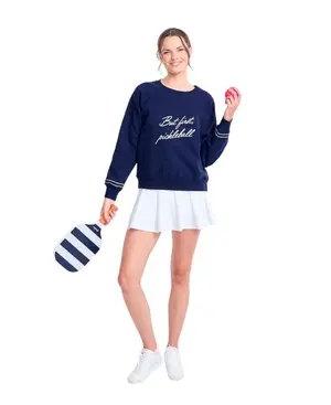 AME & LULU Play All Crewneck Sweatshirt - Navy