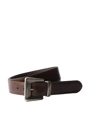 Prada Antiqued Leather Belt - Brown