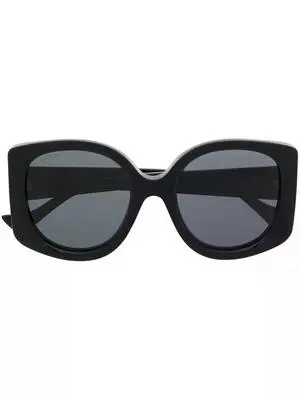 Gucci Oversized Logo-arm Sunglasses - Black
