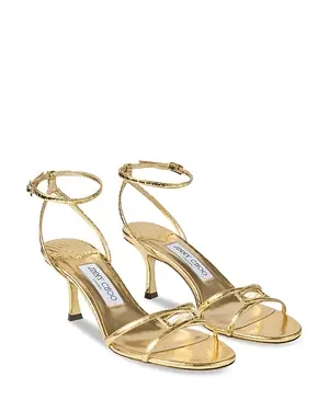 JIMMY CHOO 1998 Leo 65 High Heel Sandals - Gold
