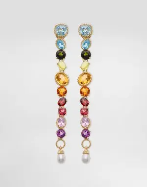 Dolce & Gabbana 18-karat Yellow Multi-stone Dangle Earrings - Gold