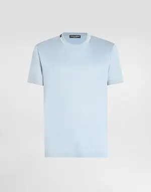 Dolce & Gabbana Short-sleeved Silk T-shirt - Azure