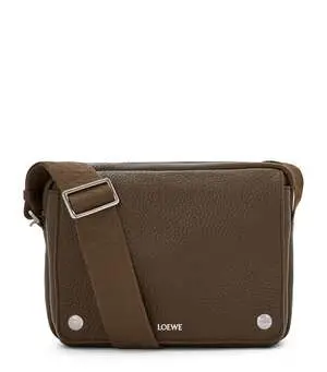 Loewe Medium Leather Pebble Messenger Bag - Grey