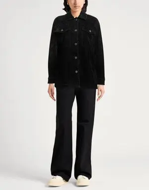 Alberta Ferretti Denim Flocked Overshirt