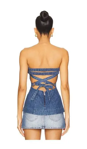Free People Lora Denim Tube Top