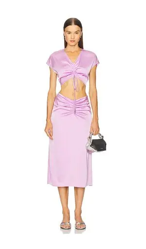 ET OCHS Blake Ruched Satin Top