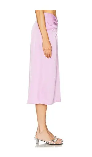 ET OCHS Ruched Satin Midi Skirt