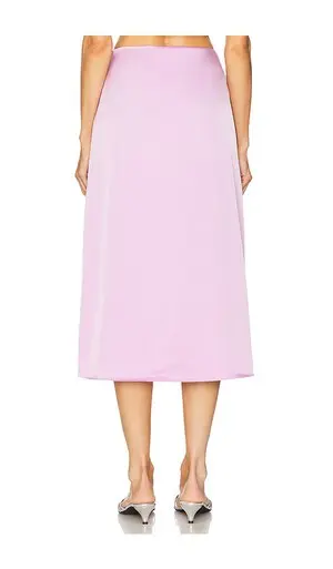 ET OCHS Ruched Satin Midi Skirt