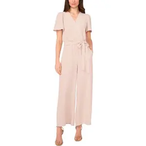 Vince Camuto Tie-waist Wide-leg Jumpsuit - Beige