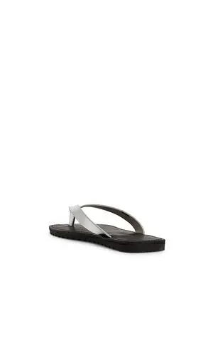 ALLSAINTS Sydney Metallic Leather Thong Sandals - Silver