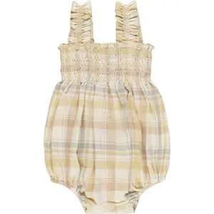 RYLEE + CRU Julia Cotton Romper - Plaid