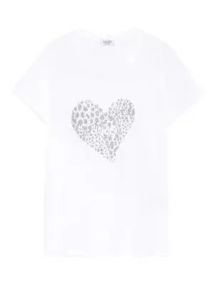 Liu Jo Heart-print Cotton T-shirt - White