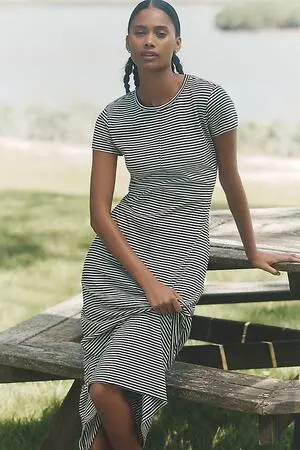 L*Space Sloane Short-sleeve T-shirt Dress - Black & White Pattern