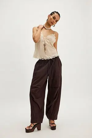 Women's Brown Parachute Pants