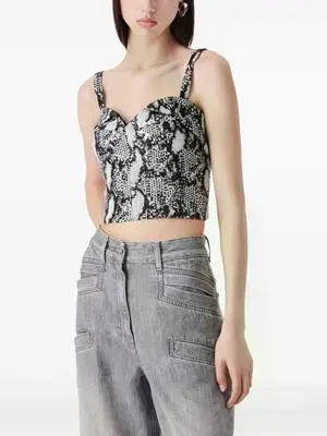 IRO PARIS Snake-print Corset Top