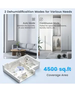 VOLENCA Pint 6000 Sq. Ft Dehumidifier With Continuous And Auto Mode