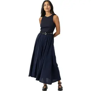 SAINT + SOFIA Renee Contrast A-line Dress - Blue