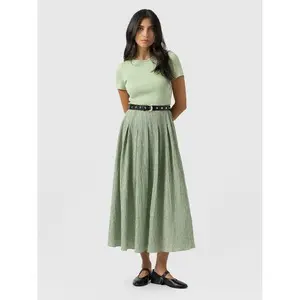 SAINT + SOFIA Renee Contrast A-line Dress - Mint Gingham