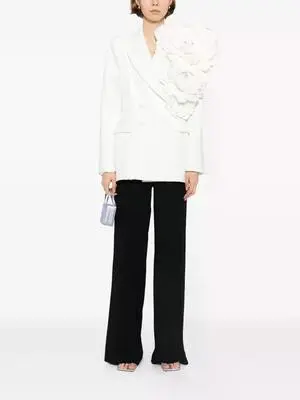 SAIID KOBEISY Tailored Blazer With Floral Detail - White