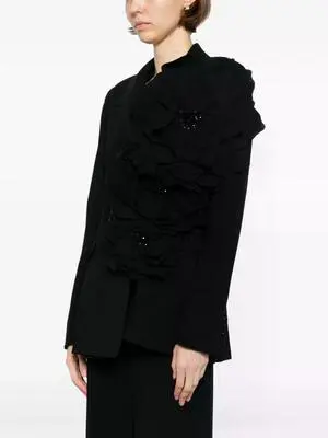 SAIID KOBEISY Floral Tailored Blazer - Black