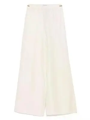 Max Mara Linen-blend Wide-leg Trousers - Neutrals