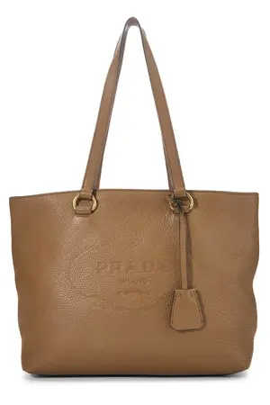 Prada Vitello Daino Embossed Logo Tote