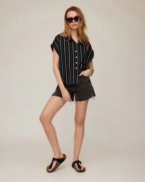 Fifteen Twenty Colette Striped Button-up Top