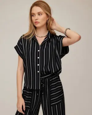 Fifteen Twenty Colette Striped Button-up Top