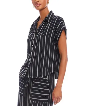 Fifteen Twenty Colette Striped Button-up Top