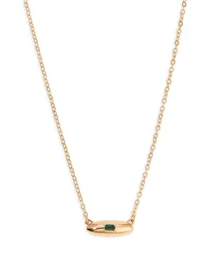 Ettika Baguette Crystal Oval Dome Pendant Necklace - Green