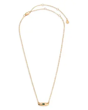 Ettika Baguette Crystal Oval Dome Pendant Necklace