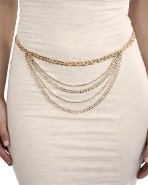 Ettika Nightlife Crystal Chain Belt