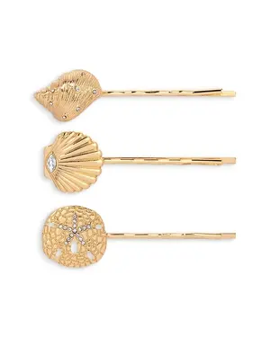 Ettika Oceanic Cubic Zirconia Bobby Pins Set Of 3 - Gold