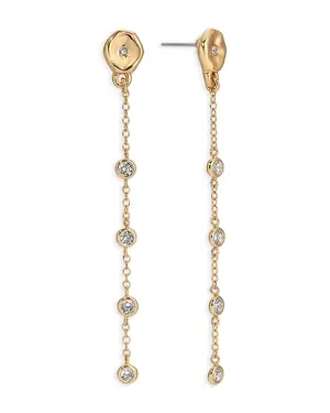 Ettika Cubic Zirconia Linear Drop Earrings - Gold