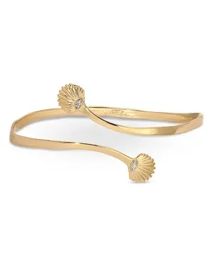 Ettika Santorini Cubic Zirconia Shell Arm Cuff - Gold