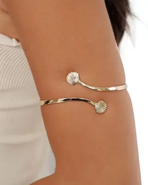 Ettika Santorini Cubic Zirconia Shell Arm Cuff