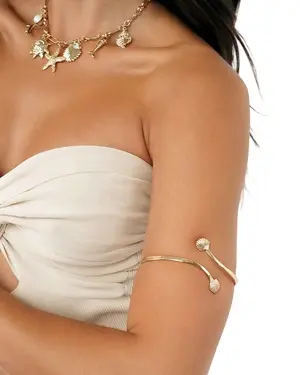 Ettika Santorini Cubic Zirconia Shell Arm Cuff