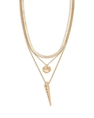 Ettika Saint Tropez Shell Layered Pendant Necklace - Gold