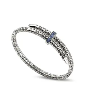 John Hardy Sterling Spear Blue Sapphire Bracelet - Blue/silver