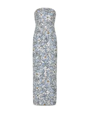 MILLY Magnolia Floral Sequins Maxi Dress