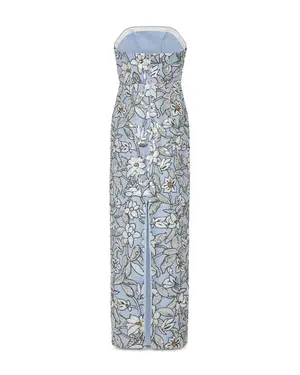 MILLY Magnolia Floral Sequins Maxi Dress