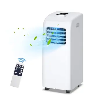 COSTWAY 8000 Btu Portable Air Conditioner & Dehumidifier Function Remote W/ Window Kit - White